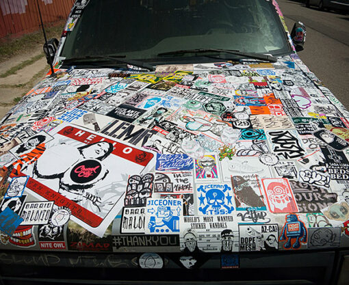 A Car Covered in Stickers... Literally. Covered. | Sticker Robot Custom ...
