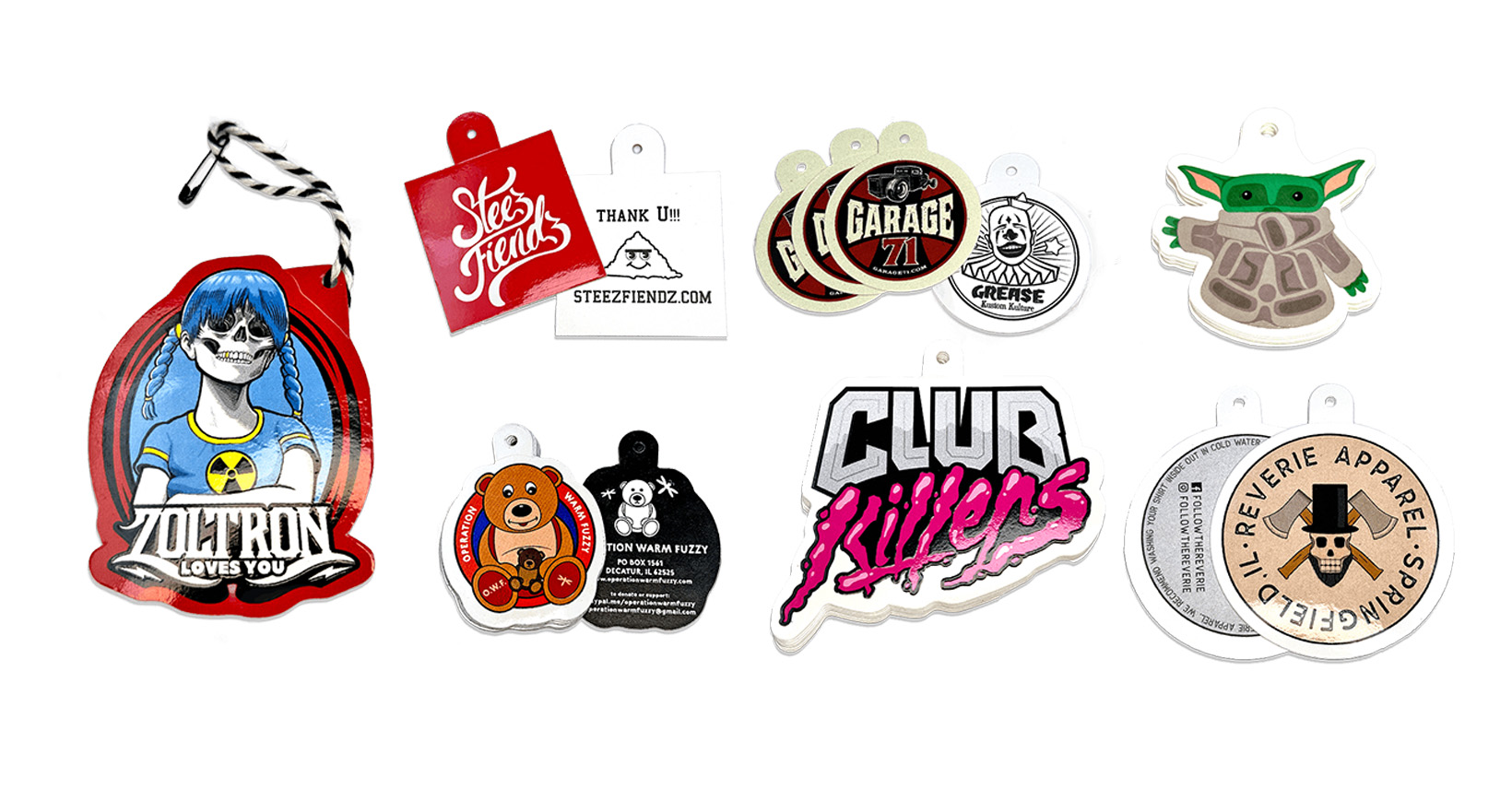 Hang Tag Stickers (Silkscreen) | Sticker Robot Custom Stickers